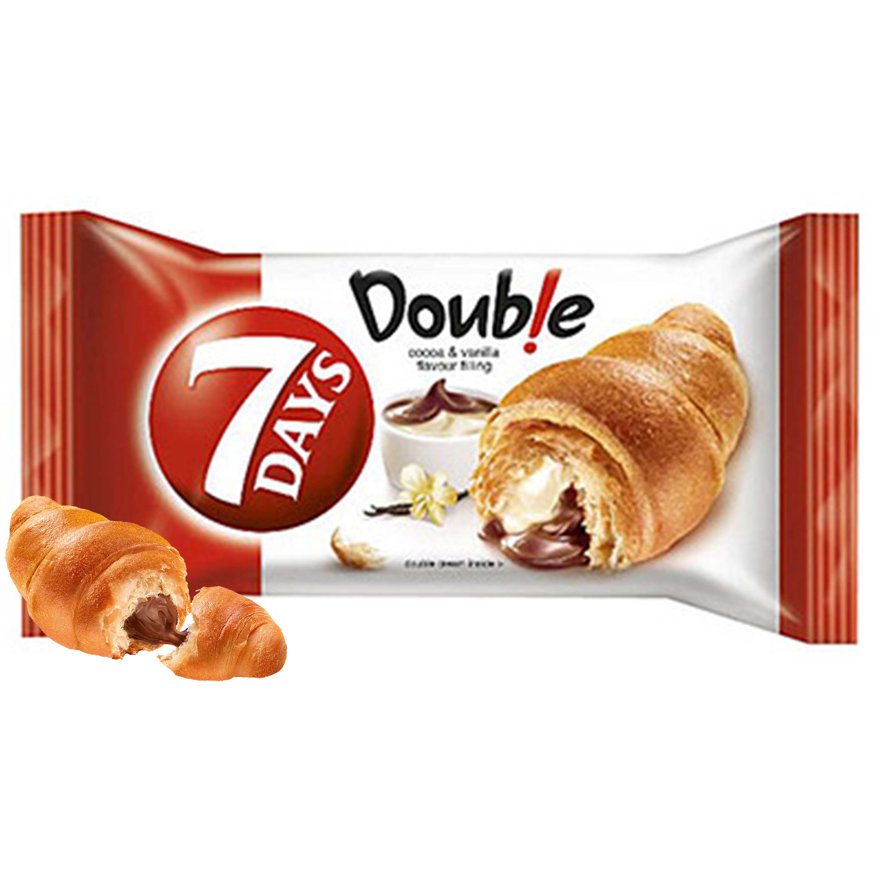 7 Days Croissant Double Max Cocoa Flavoured & Vanilla Flavour Fillings – British Gift Shop