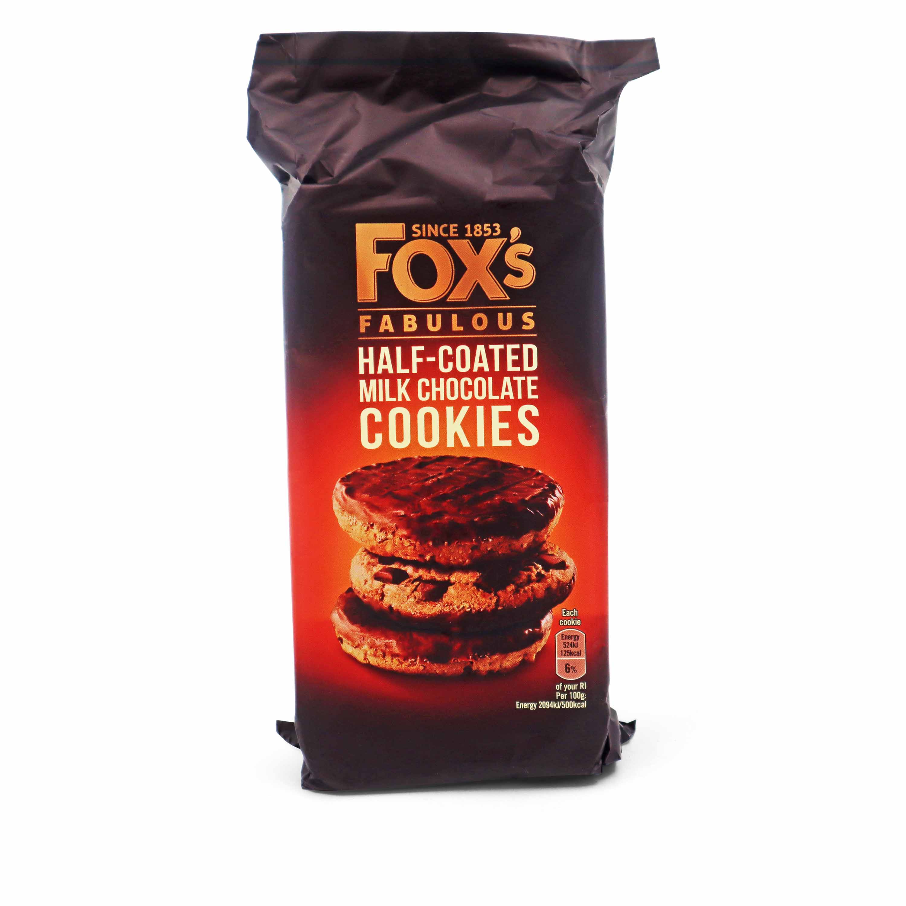 Fox's Biscuits Half Coated Milk Chocolate Cookies - 175g – British Gift ...