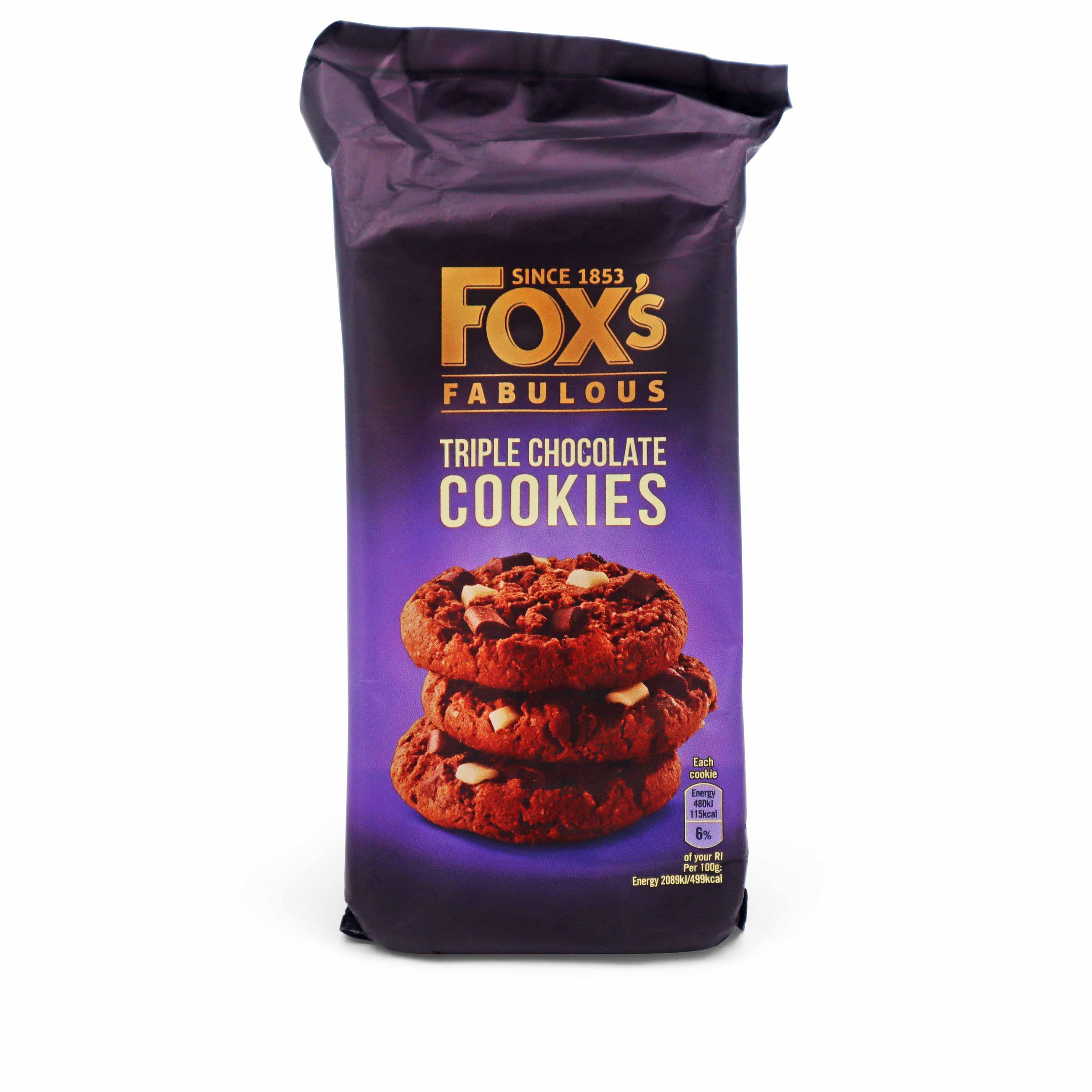 Fox's Biscuits Triple Chocolate Cookies - 175g – British Gift Shop