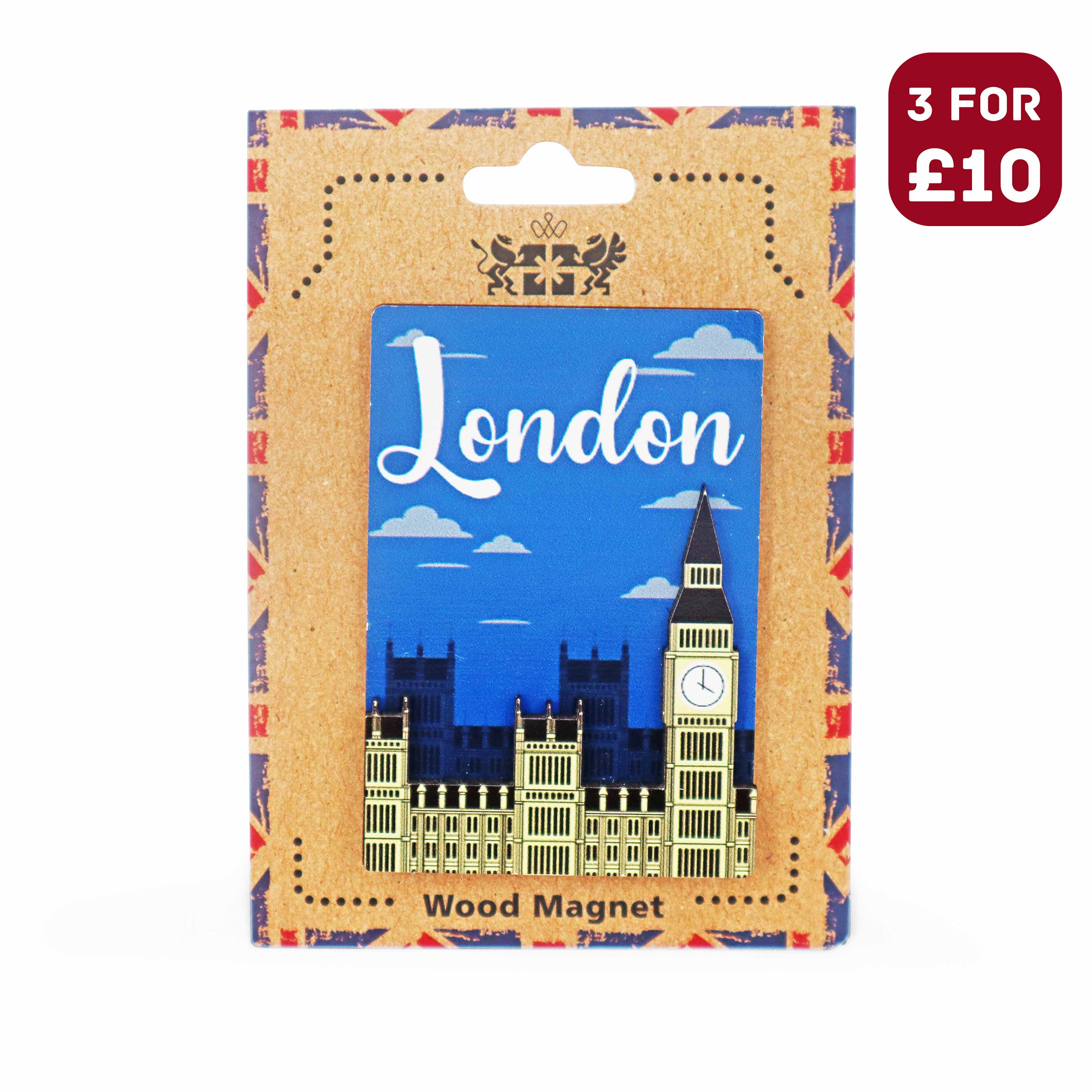 London Souvenir Wooden 3D Magnet - Design 17 – British Gift Shop