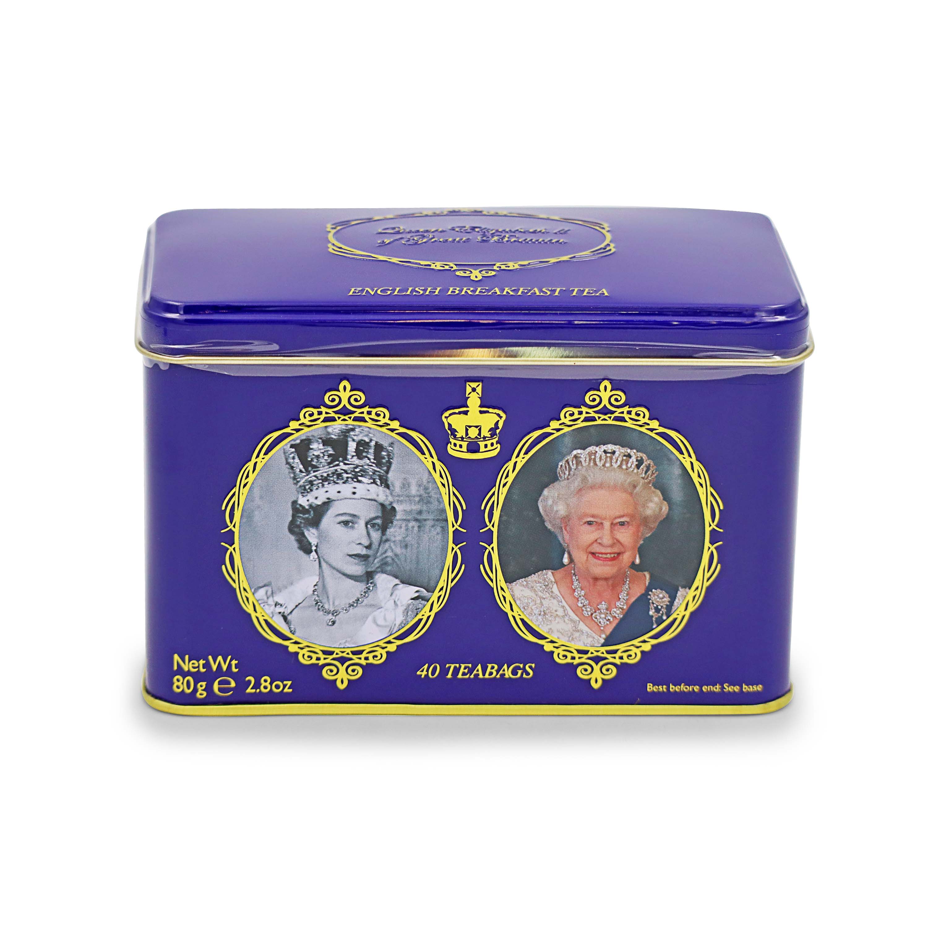 Queen Elizabeth II Royal English Breakfast Tea Caddy - British Gift Shop