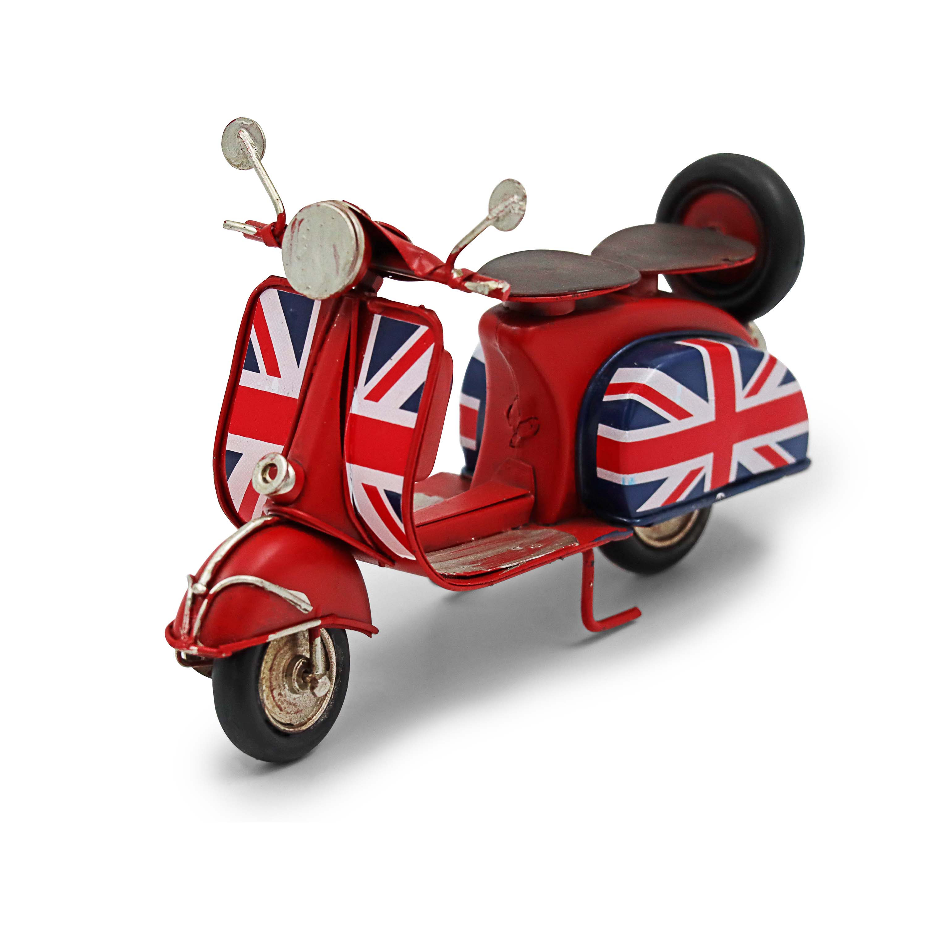 Union Jack Motorcycle Retro Tin Ornament - British Gift Shop