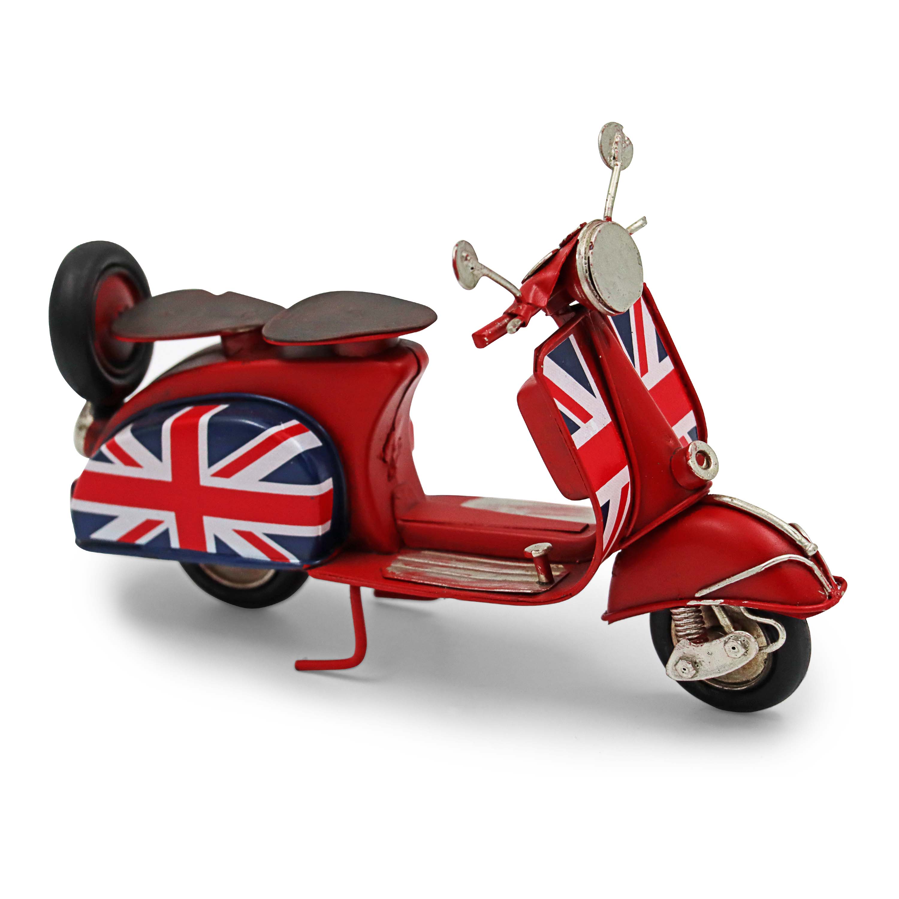 Union Jack Motorcycle Retro Tin Ornament - British Gift Shop